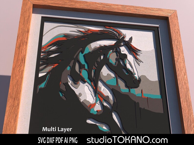 3D Layered SVG Laser Cut, Multilayer SVG Horse , Layered Mandala Art ...