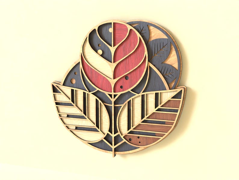 3D Laser Svg for Layered Wooden Plywood Art, Leaf Cut File. Fits ...