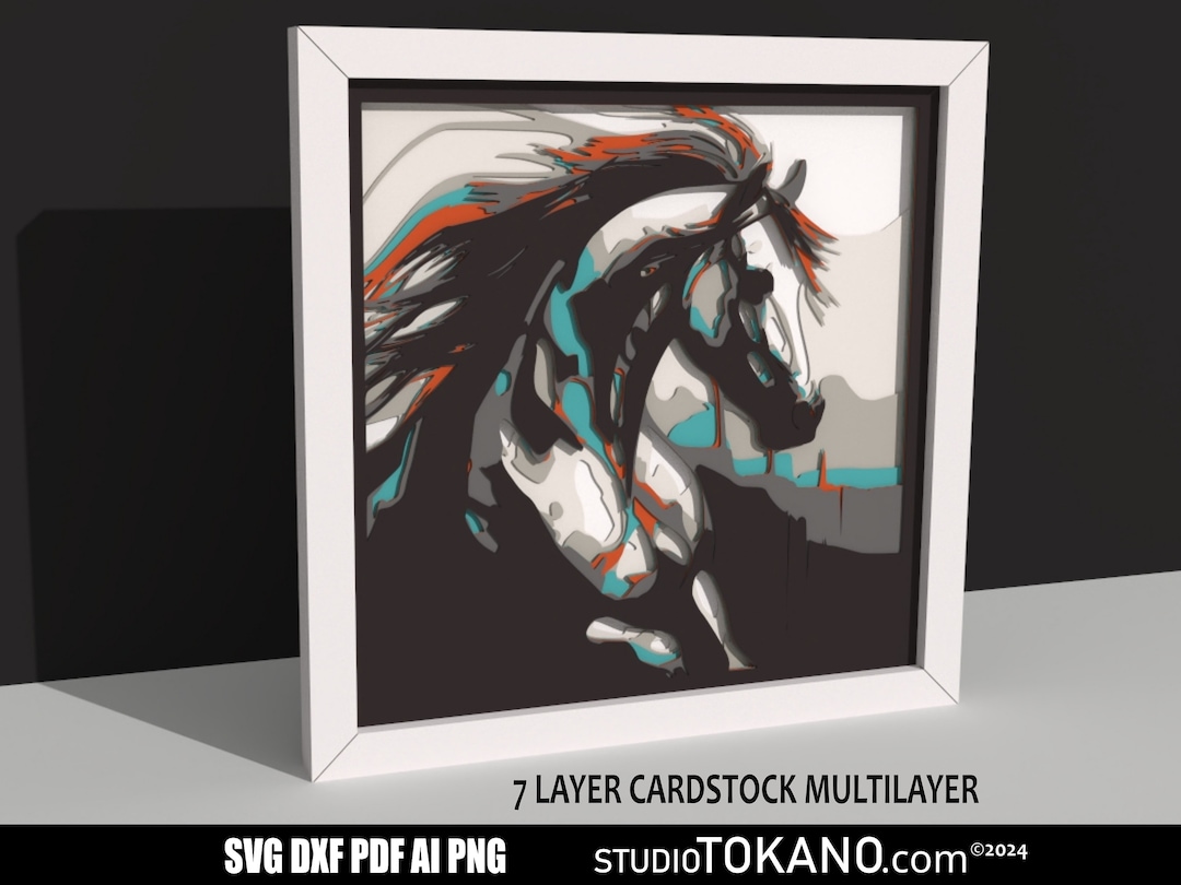 3D Layered SVG Laser Cut, Multilayer SVG Horse , Layered Mandala Art ...