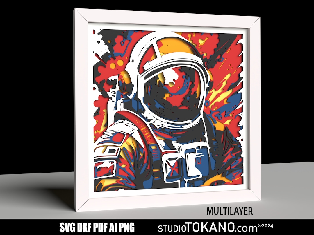 3D Layer SVG for CRICUT! Multilayer Space Astronaut Shadow Box ...