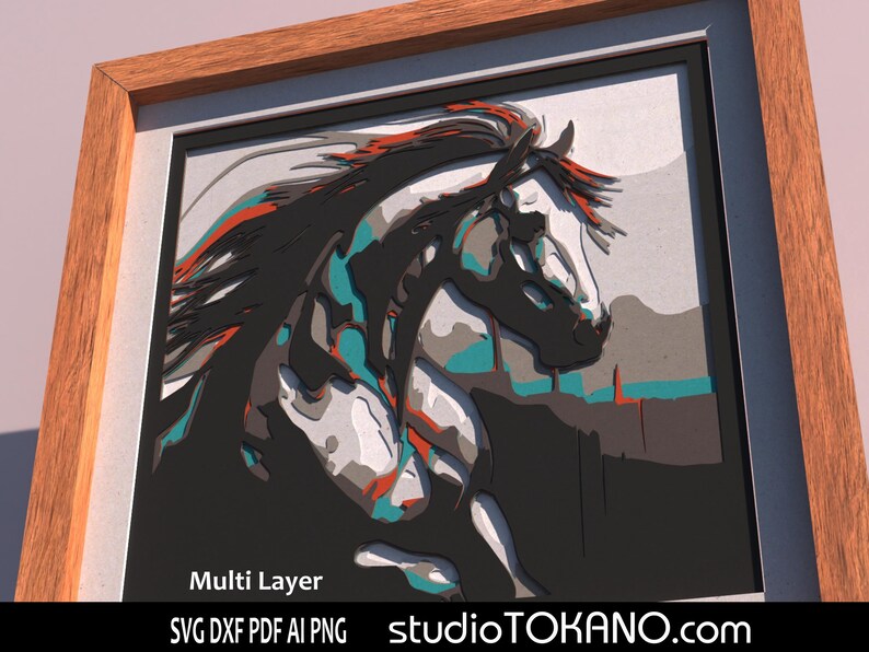 3D Layered SVG Laser Cut, Multilayer SVG Horse , Layered Mandala Art ...