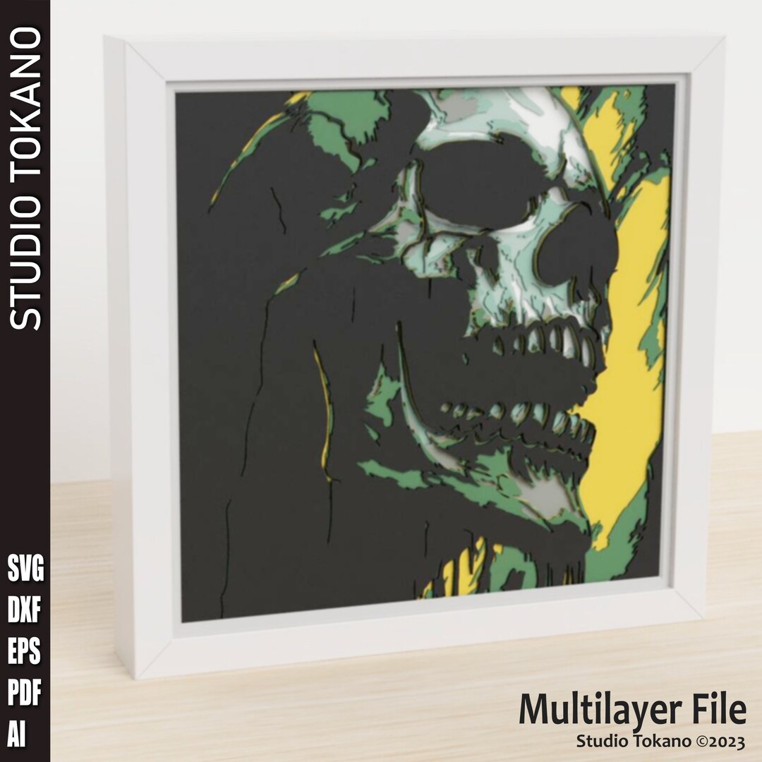 3D Multilayer Laser Cut, Layered SVG, SKULL Paper Cut Template ...