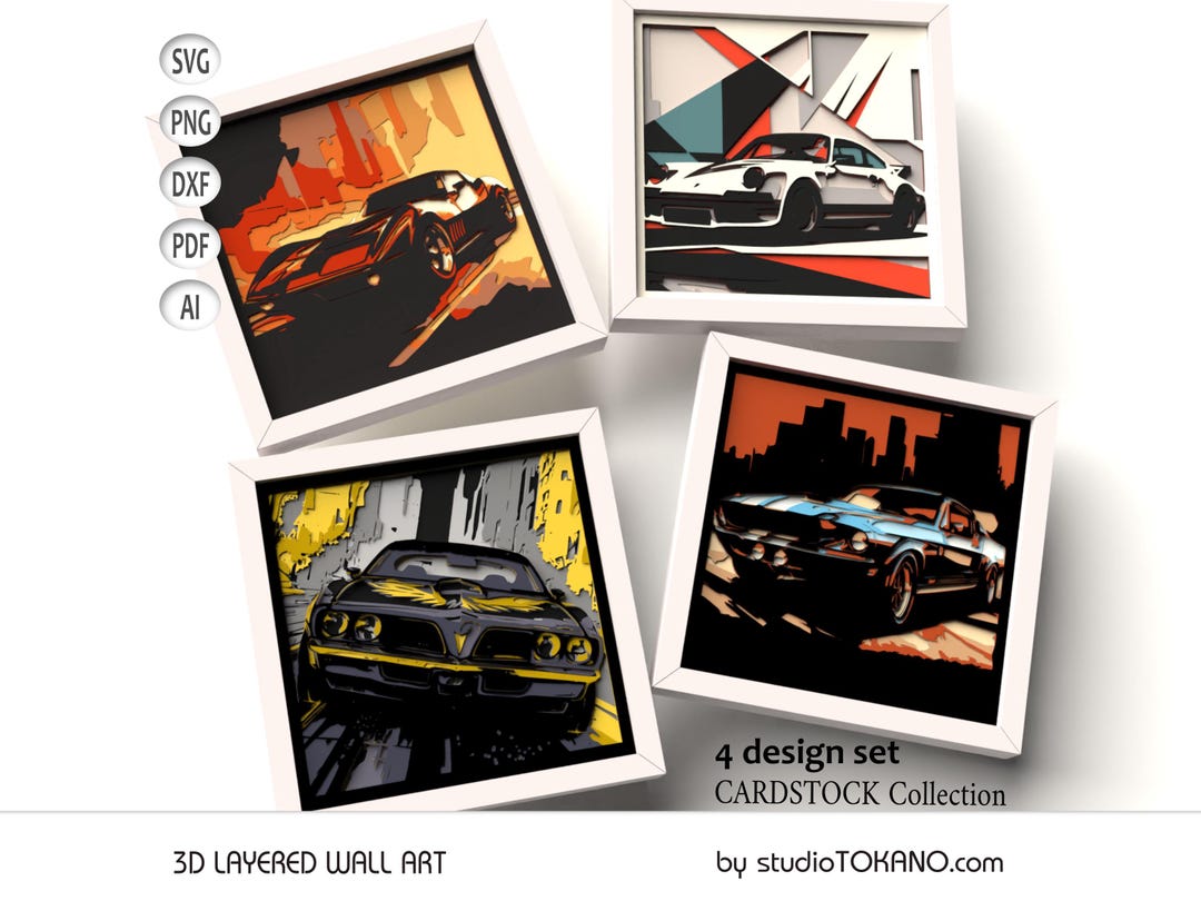 3D Layered SVG of Our Awesome Cars for CRICUT! Multilayer Svg ...