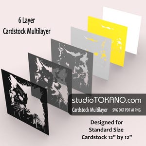3D Layered SVG Laser Cut, Multilayer SVG Cat , Layered Cardstock ...