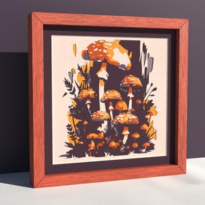 3D Layer SVG for CRICUT! Multilayer Mushroom Shadow Box. Standard Size ...