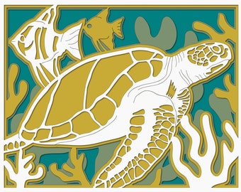 Laser Cut Layered Turtle - Etsy
