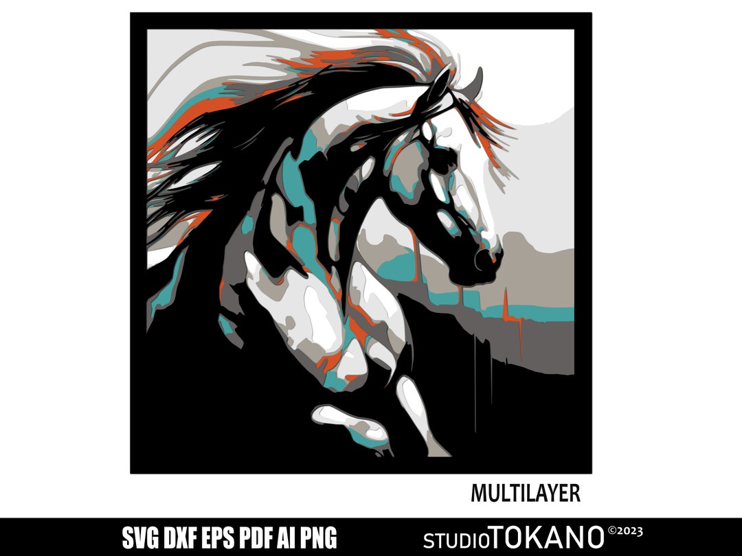 Laser File, Layered Laser Cut, Multilayer SVG Horse, Layered Art, Wall ...
