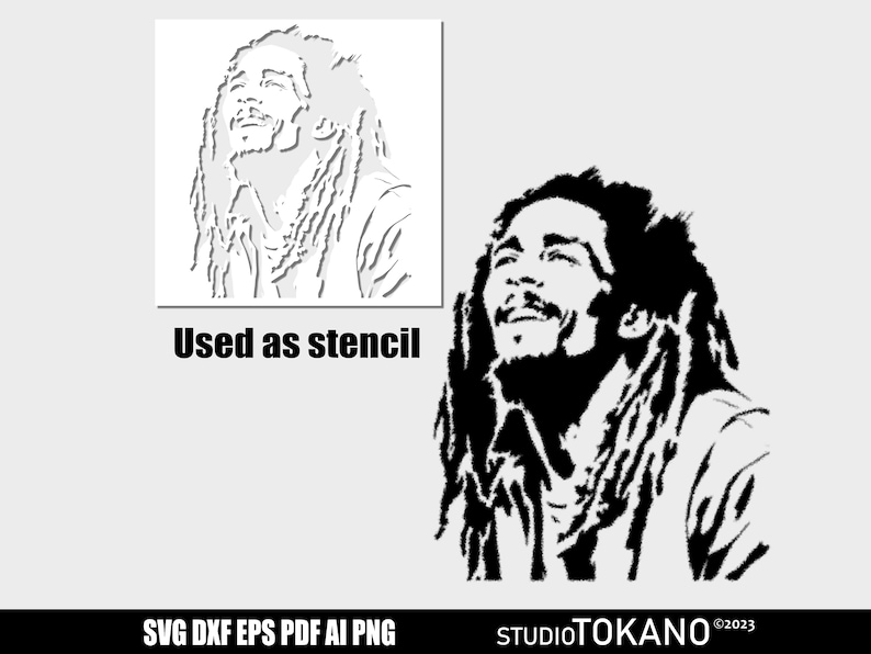 Single Layer Laser Cut Stencil SVG Bob Marley Shadowbox for - Etsy