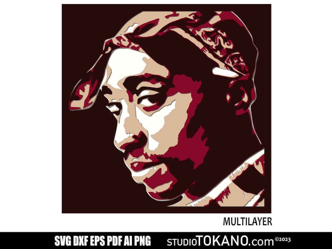 3D Layered SVG That Works for CRICUT! Multilayer Svg Tupac, Cardstock ...