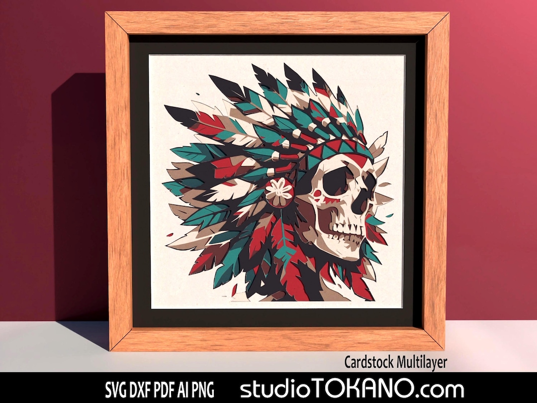 3D Multilayer Laser Cut, Layered SVG, SKULL Paper Cut Template ...