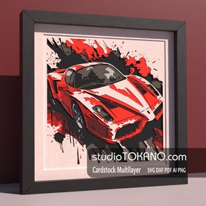 3D Layer SVG for CRICUT! Multilayer Ferrari Shadow Box. Standard Size ...
