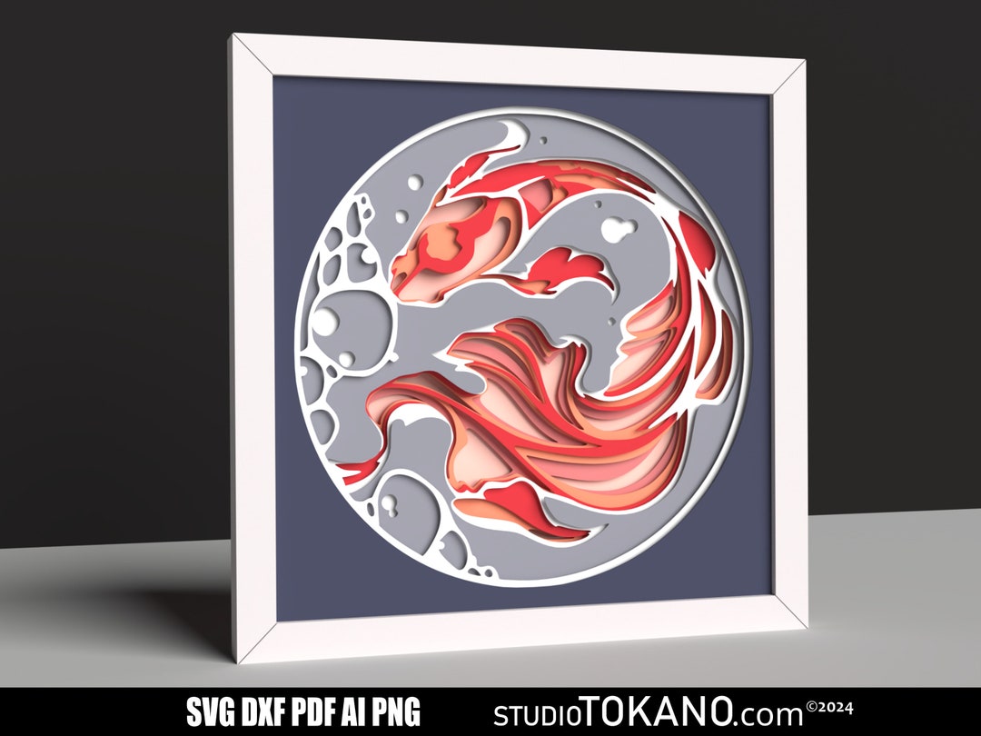 3D Layered SVG That Works for CRICUT! Multilayer Svg Koi, Cardstock ...