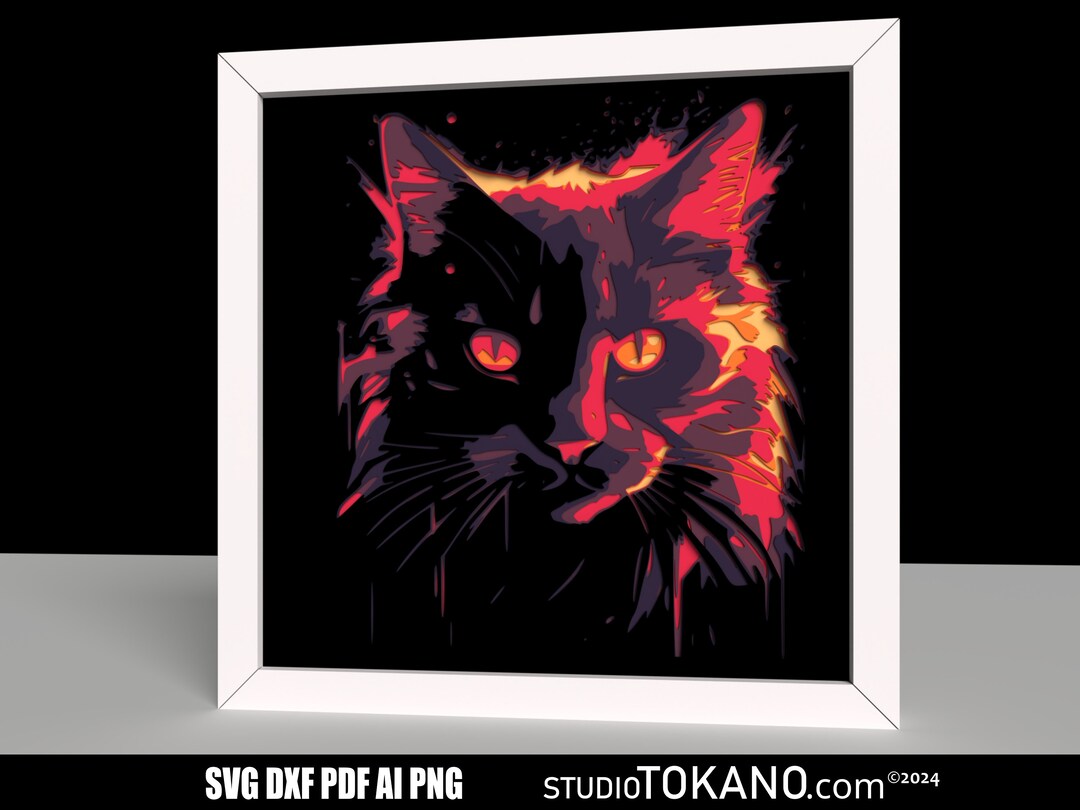 3D Cat Shadow Box SVG, Layered Papercut Template (digital Download) - Etsy