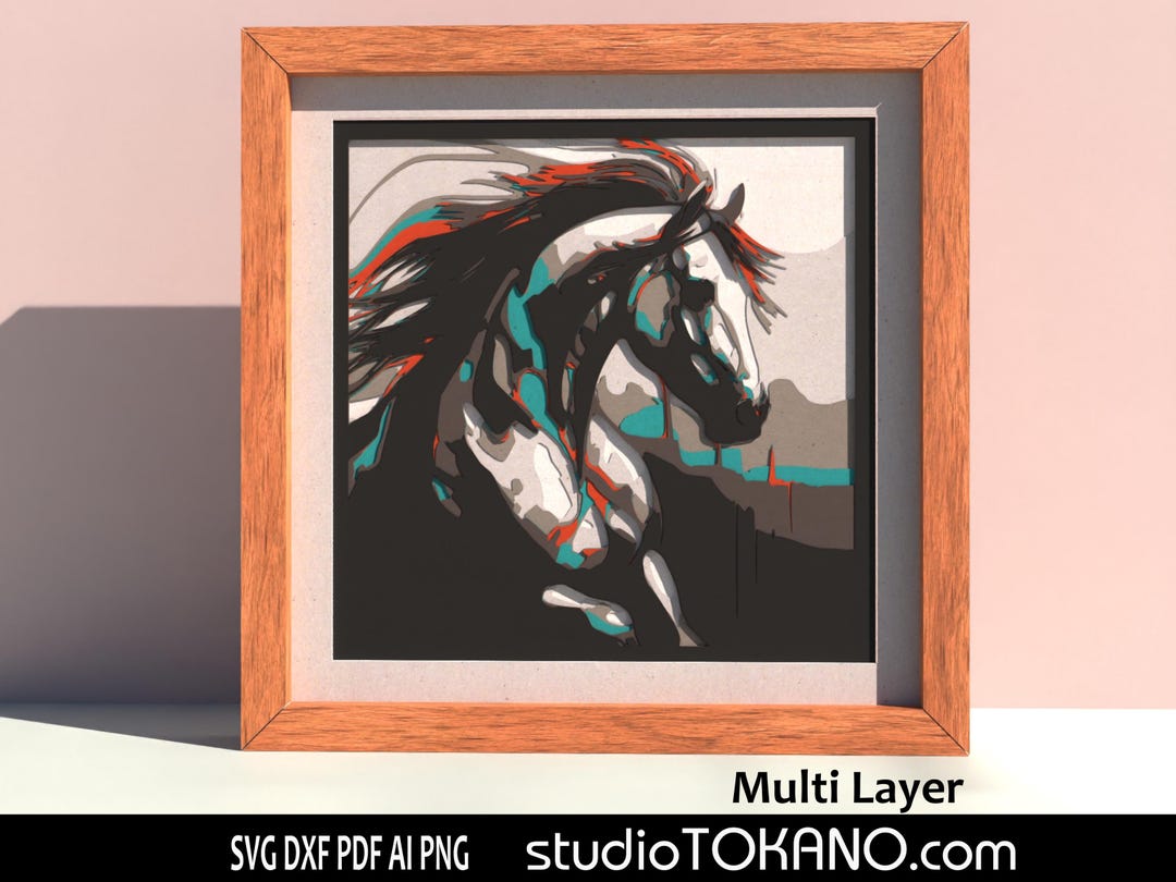 3D Layered SVG Laser Cut, Multilayer SVG Horse , Layered Mandala Art ...