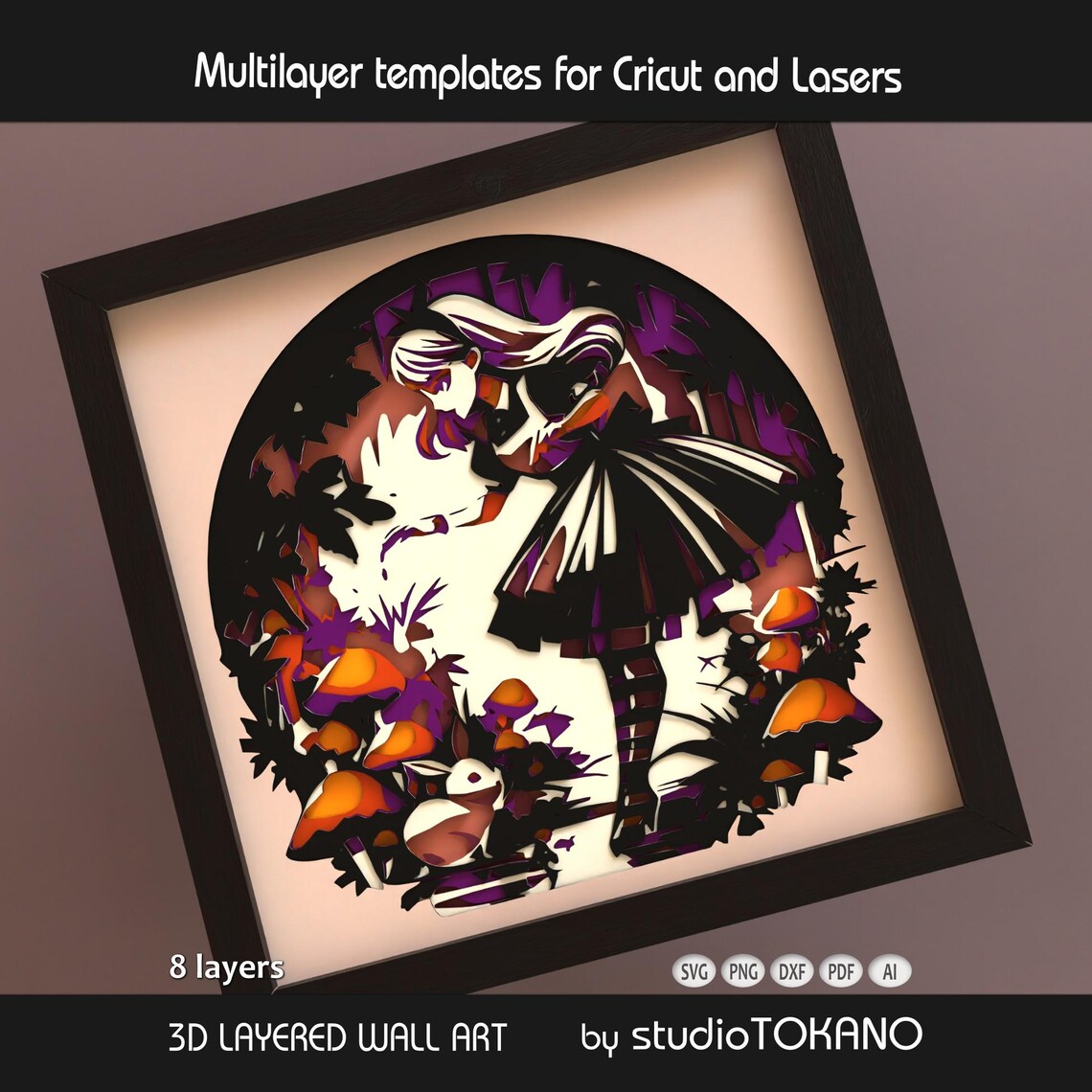 3D Layered Alice Shadow Box | Laser SVG for Cricut | Papercut Template ...