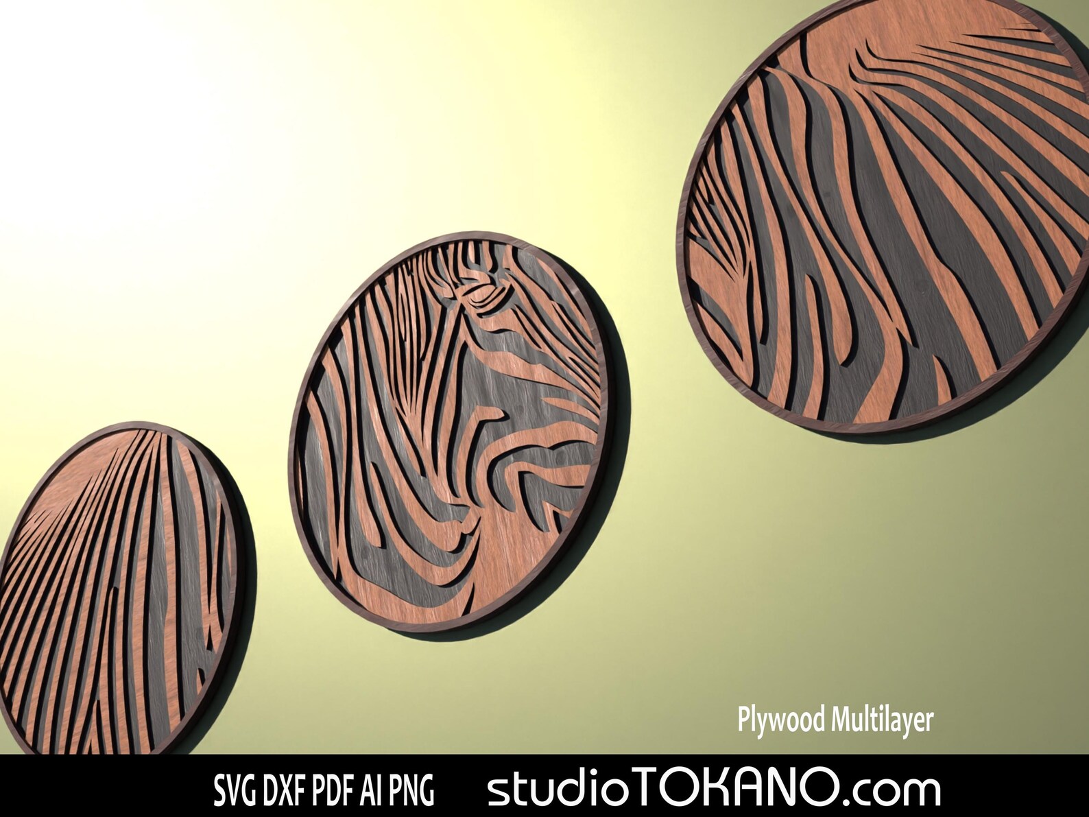 3D Multilayer Laser Cut Svg for Layered Wooden Plywood Wall Art "zebra ...
