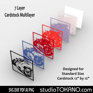 3D SVG Shadowbox, Layered Cardstock Ducati Motorbike Paper Cut for ...