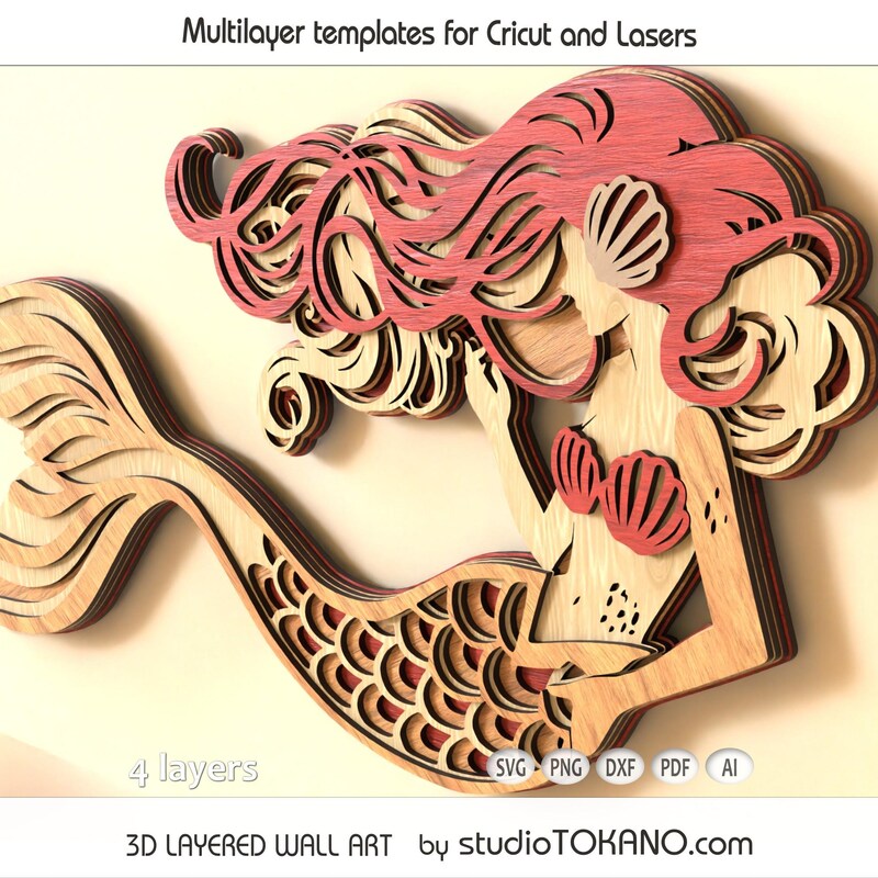 Laser Cut Layer Mermaid - Etsy