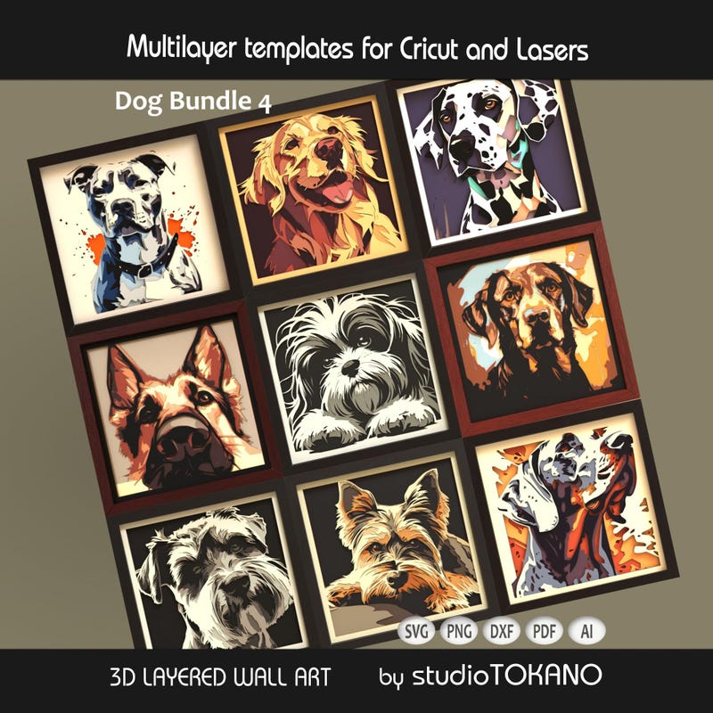 3d Dog Shadow Art - Etsy