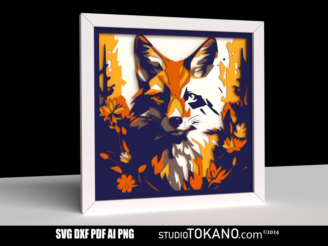 3D Layer SVG for CRICUT Multilayer Woodland Fox Shadow Box. Standard ...