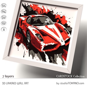 3D Layer SVG for CRICUT! Multilayer Ferrari Shadow Box. Standard Size ...