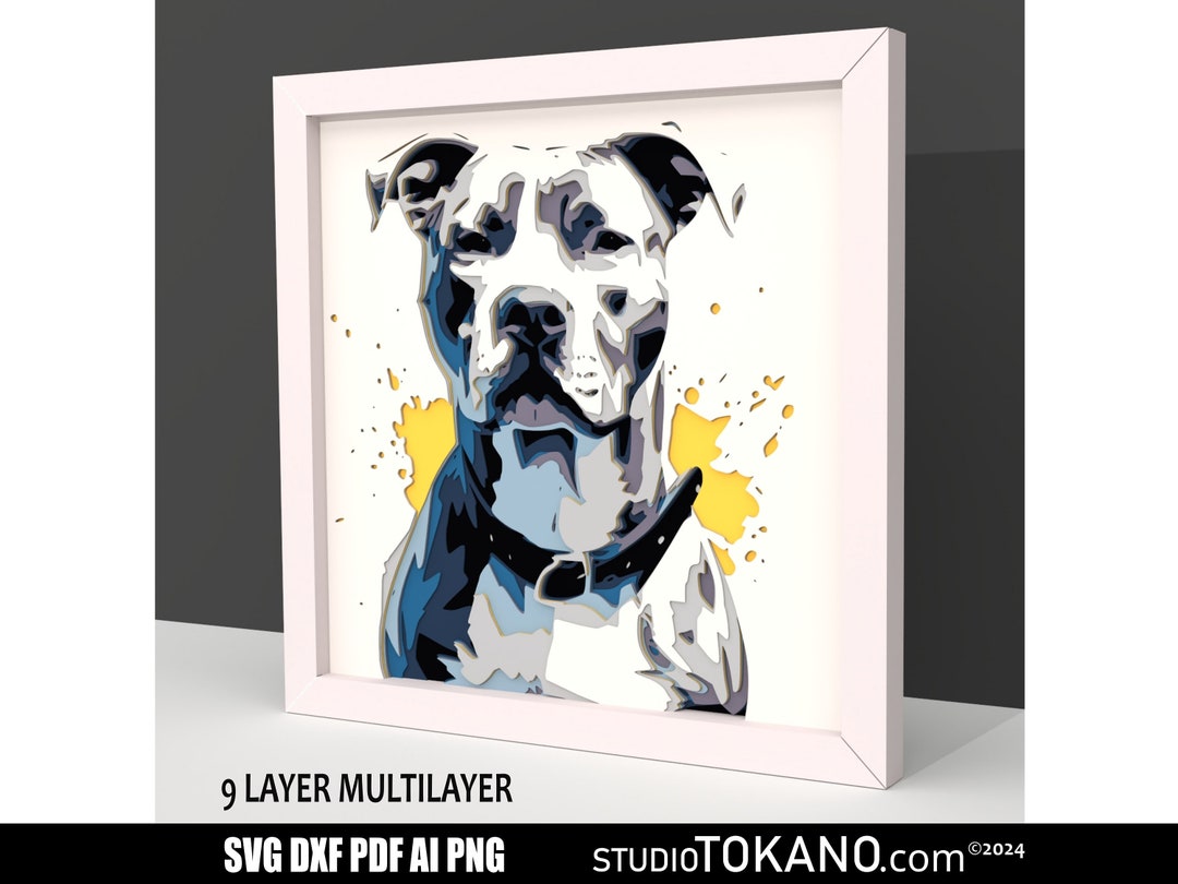 3D Layered SVG That Works for CRICUT Multilayer Svg Pitbull Dog ...