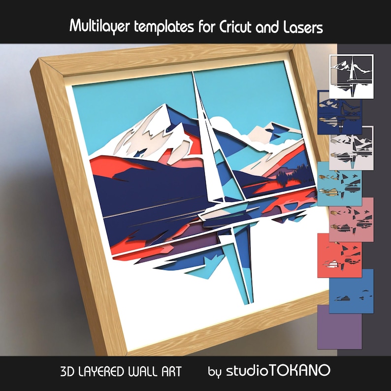3D Layer SVG for CRICUT! Multilayer Sailboat Shadow Box. Standard Size ...