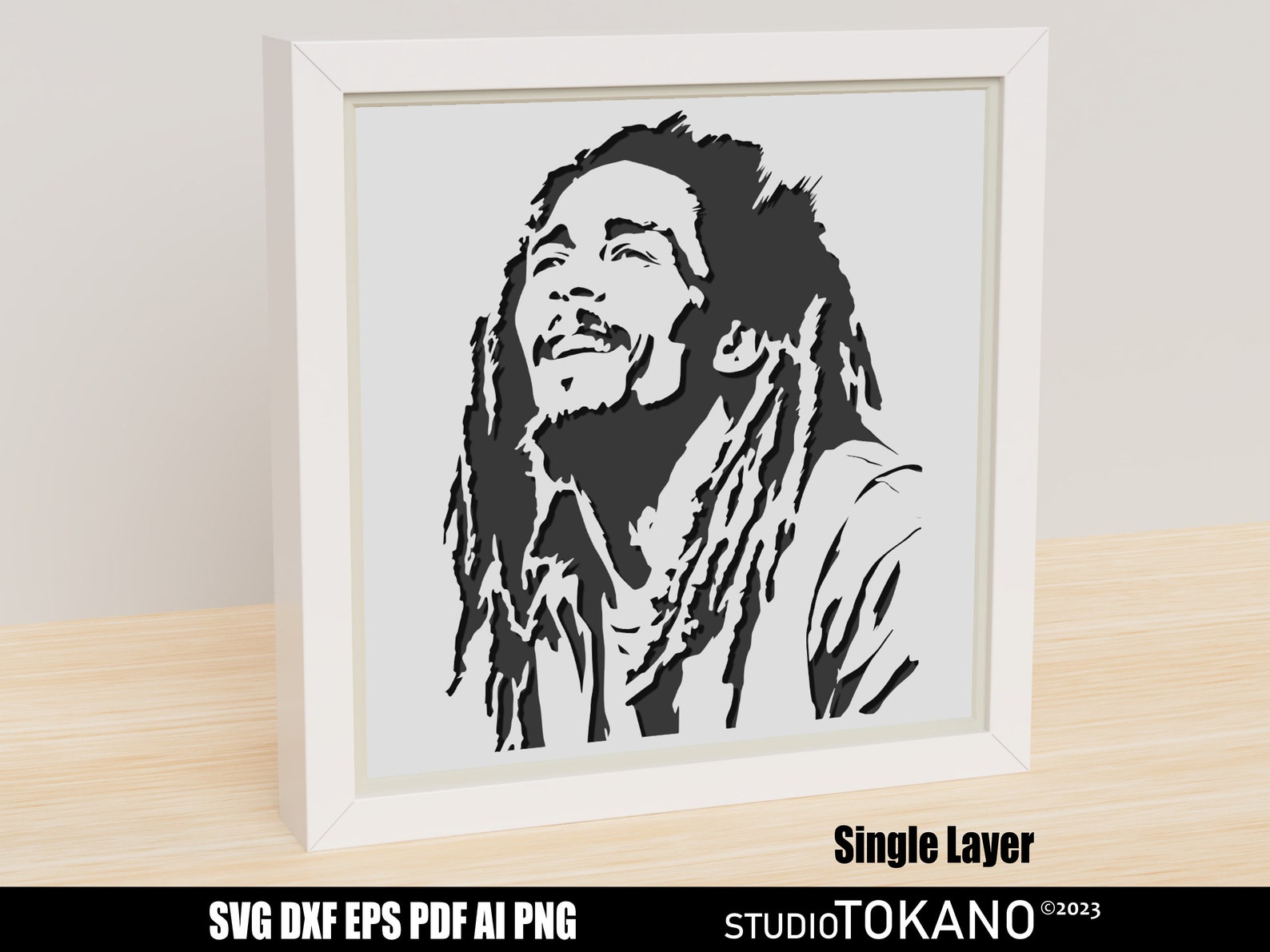 Single Layer Laser Cut, Stencil SVG, Bob Marley Shadowbox for Glowforge ...