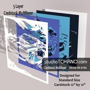 3D SVG Shadowbox, Layered Cardstock Ford Mustang Shelby Paper Cut for ...