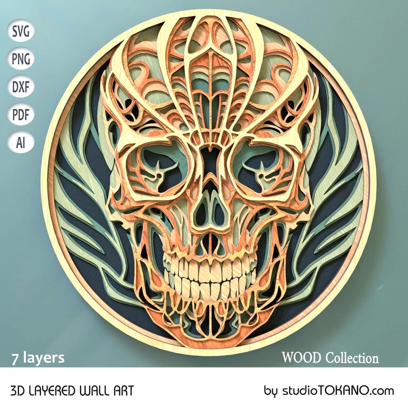 Laser Cut Template Skull - Etsy