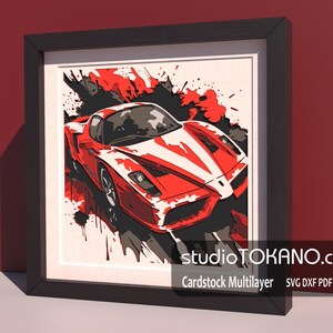 3D Layer SVG for CRICUT! Multilayer Ferrari Shadow Box. Standard Size ...