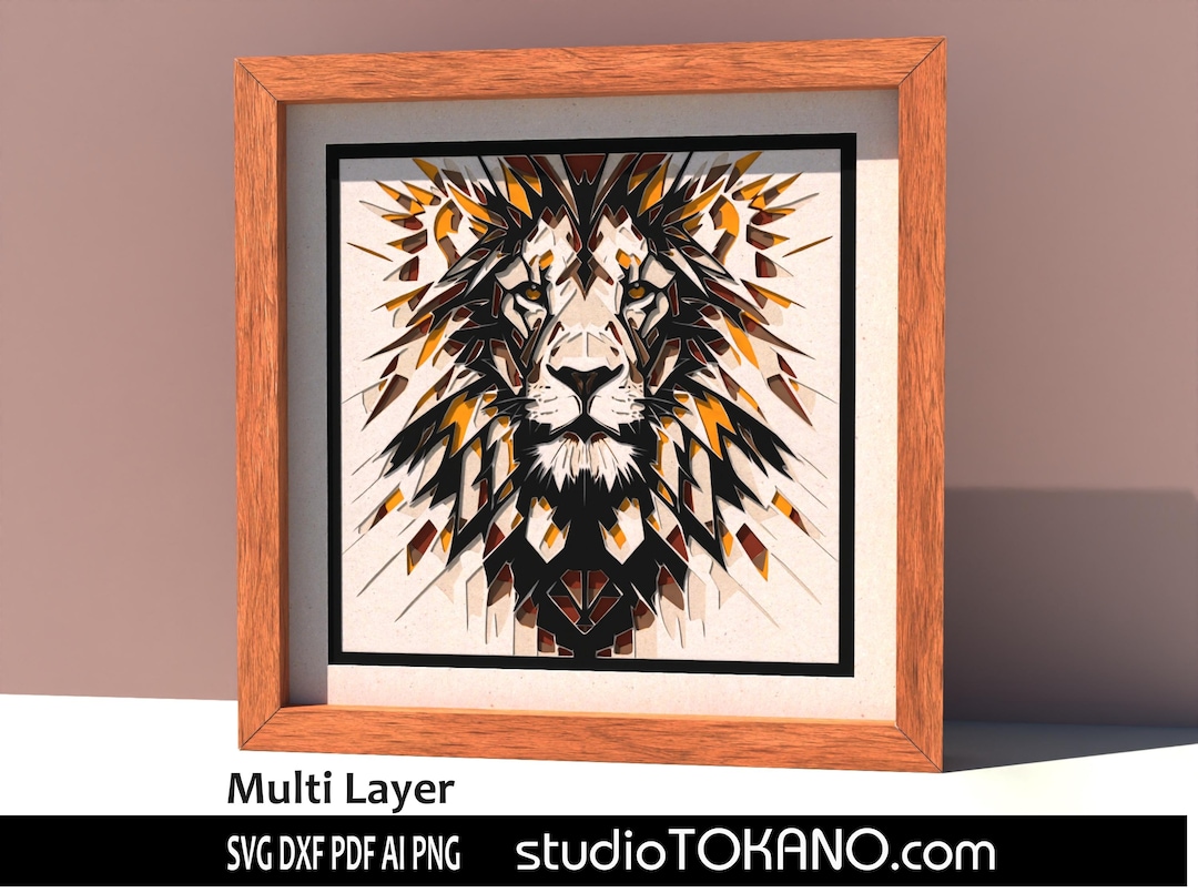 3D Layered SVG Laser Cut, Multilayer SVG Lion , Layered Cardstock ...