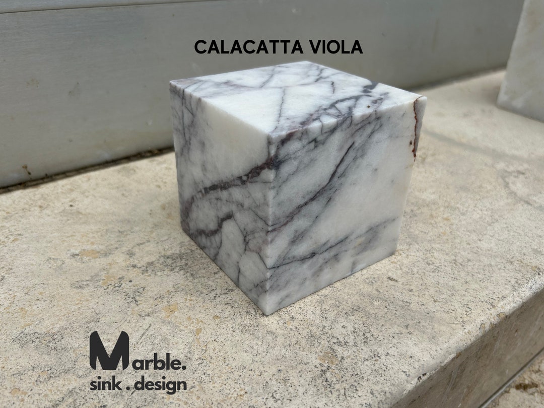 Calacatta Viola Marble Stone for Carving Sculpture, White Marble Block ...