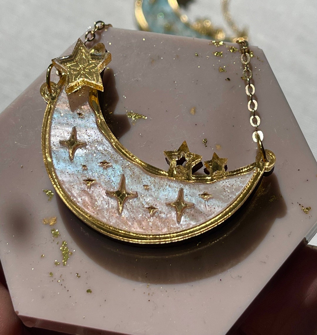 Moon and Stars, Celestial Necklace, Luna Moon Necklace. - Etsy