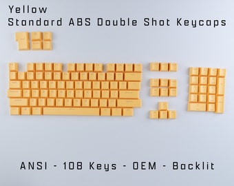 ABS Double Shot Keycap Set Yellow 100% ANSI OEM - Etsy
