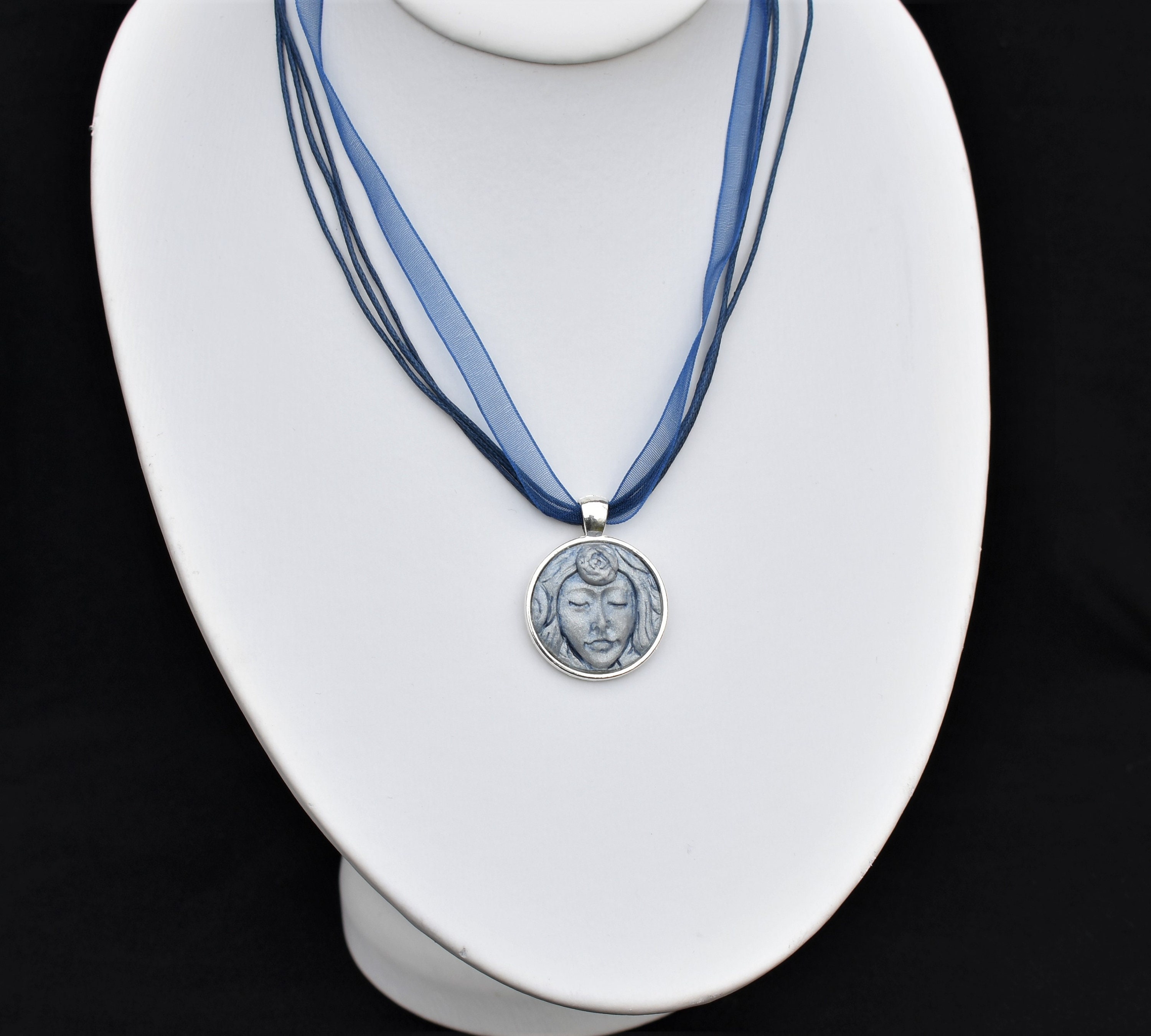 Shimmering Blue Angel Pendant - Etsy