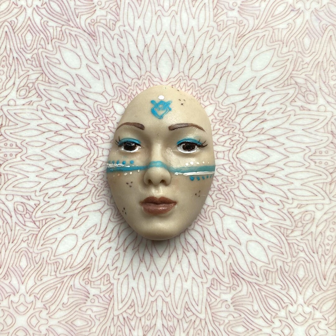 Shaman Goddess Face Cabochon Polymer Clay - Etsy