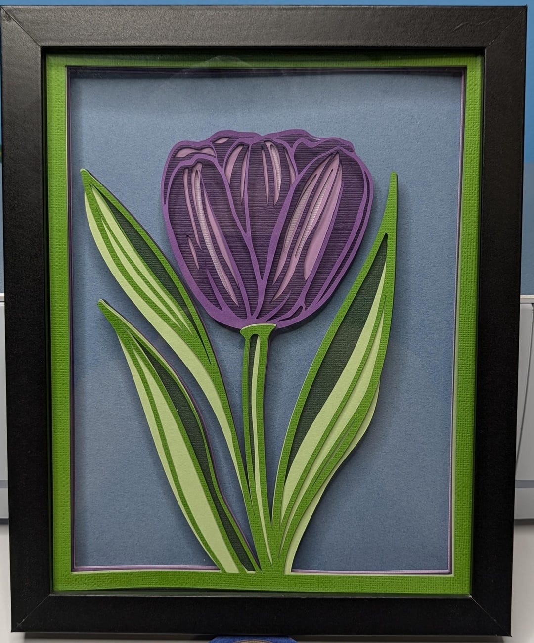 3D Shadowbox Paper Craft Tulip Wall Decor 8x10 Frame - Etsy