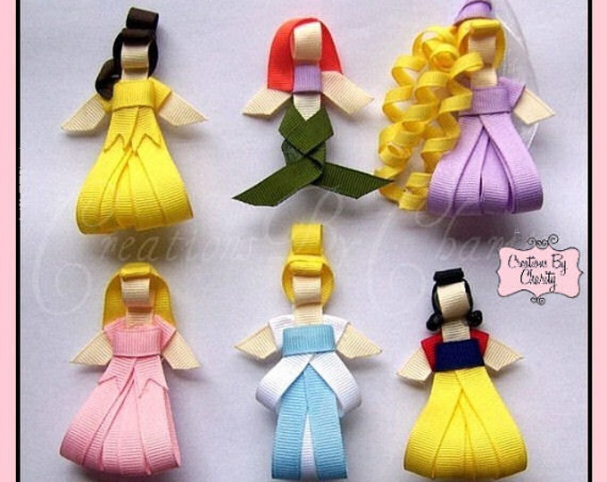 Disney Princess Hair Bow Clips Ribbon Sculpture Girl Accessory - You ...