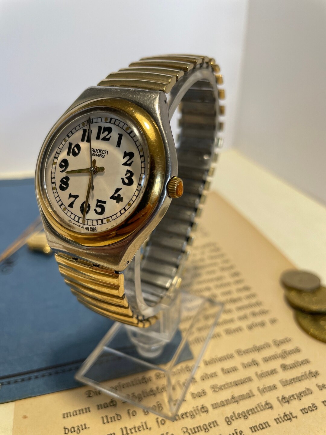 SWATCH Vintage Men's Watch From 1993 in Gold and Silver With Original ...