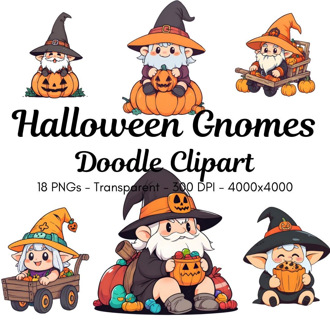 Halloween Gnomes Doodles PNG Clipart, Transparent PNG, Gnome Stickers ...