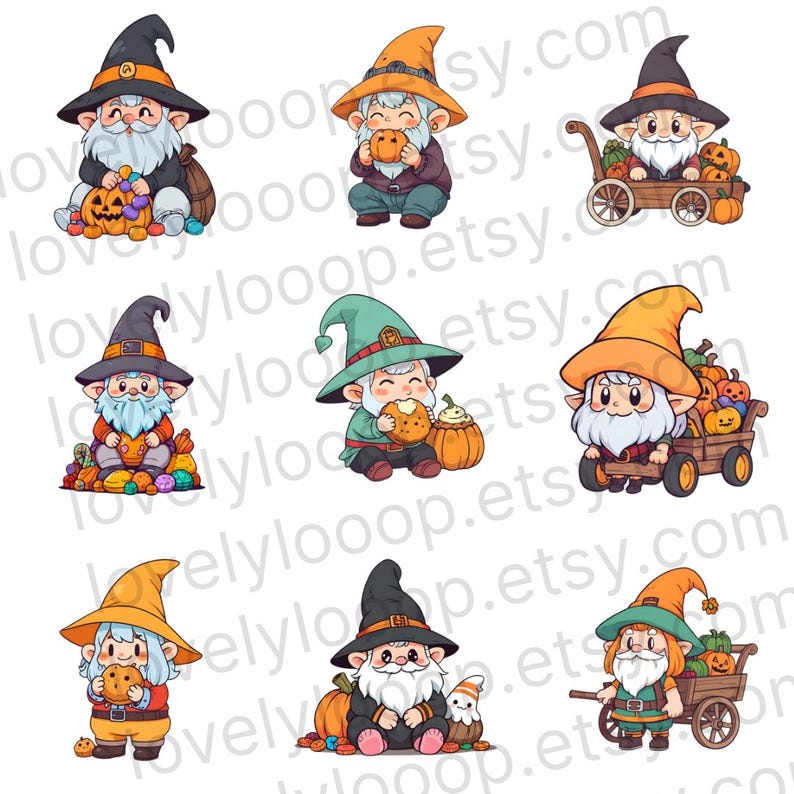 Halloween Gnomes Doodles PNG Clipart, Transparent PNG, Gnome Stickers ...