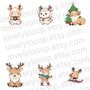 Cute Reindeer Doodles PNG Clipart, Transparent PNG, Reindeer Stickers ...