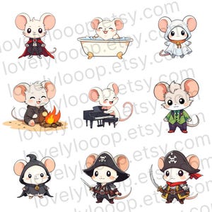 Cute Mouse Doodles PNG Clipart, Transparent PNG, Mouse Stickers, Chibi ...