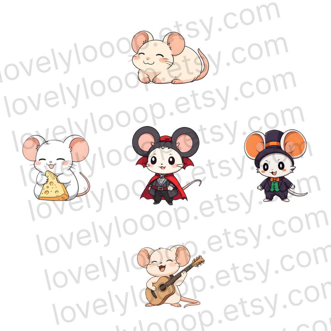 Cute Mouse Doodles PNG Clipart, Transparent PNG, Mouse Stickers, Chibi ...