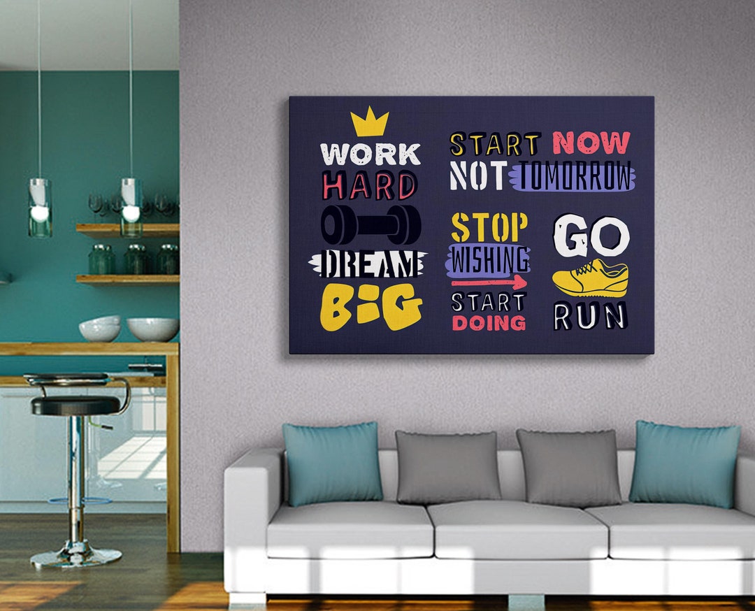 Work Hard, Dream Big, Motivation Wall Art, Motivational Canvas ...