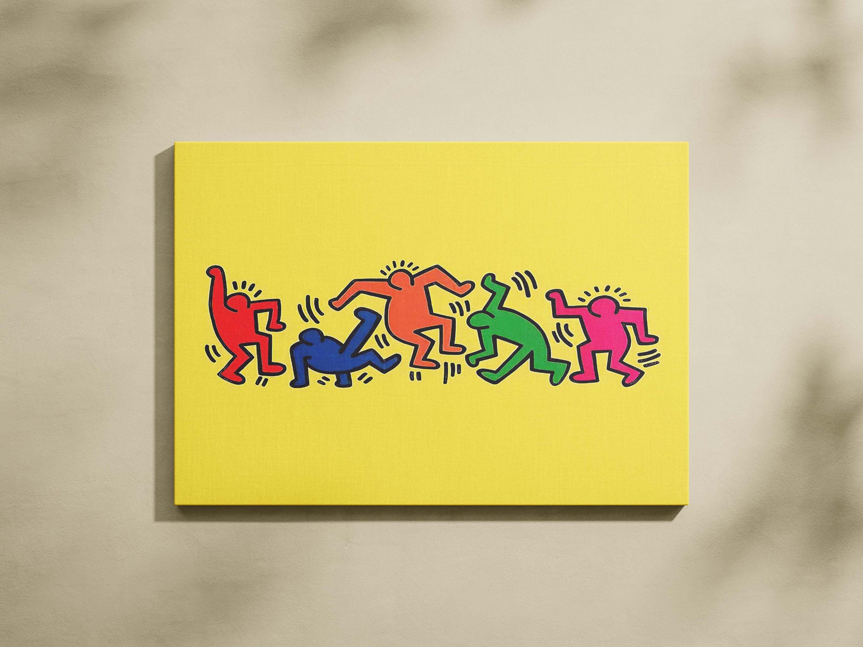 Keith Haring Canvas Poster / Keith Haring Dancing Men Art Framed Pop ...