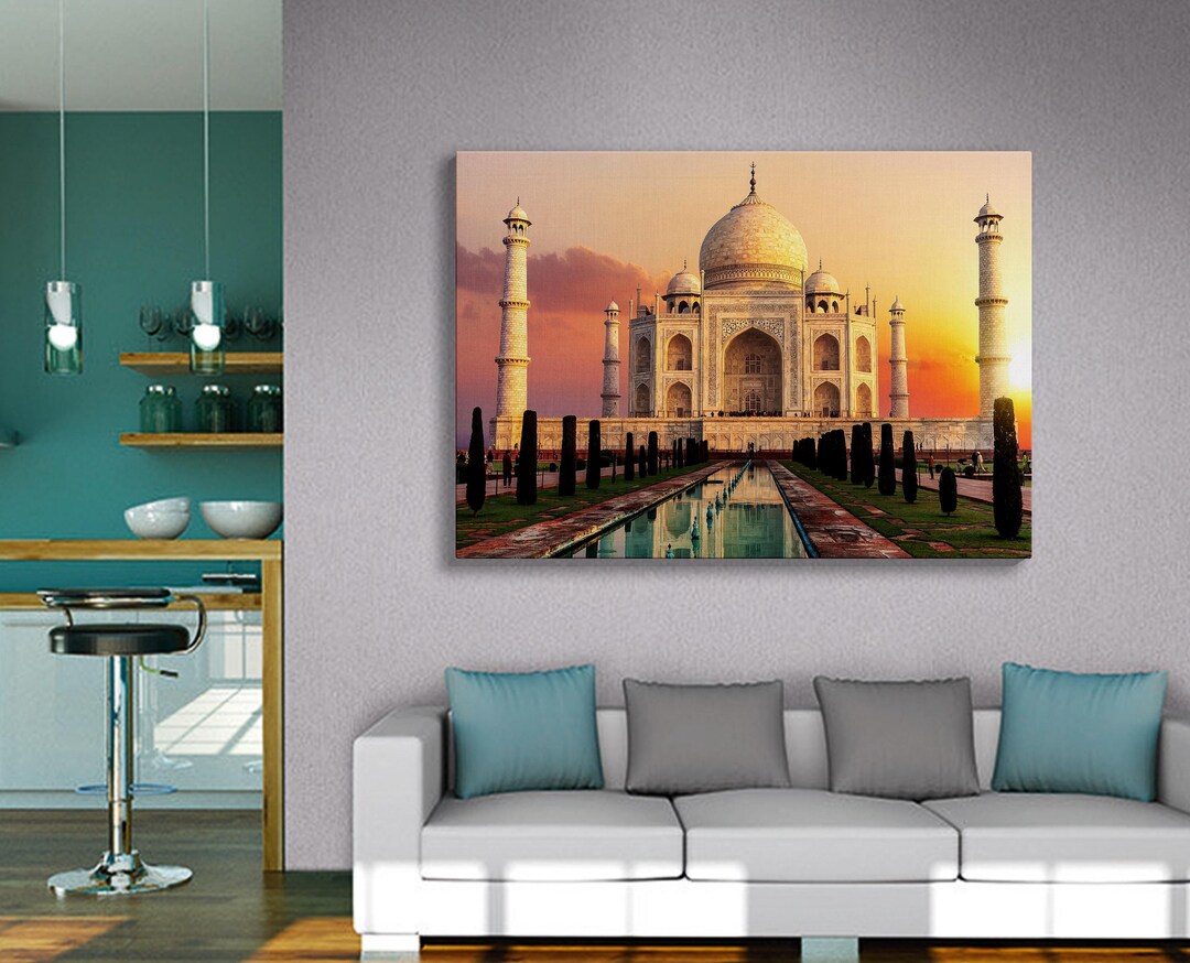 Taj Mahal Canvas Print, Taj Mahal Wall Decor, Indian Architecture ...