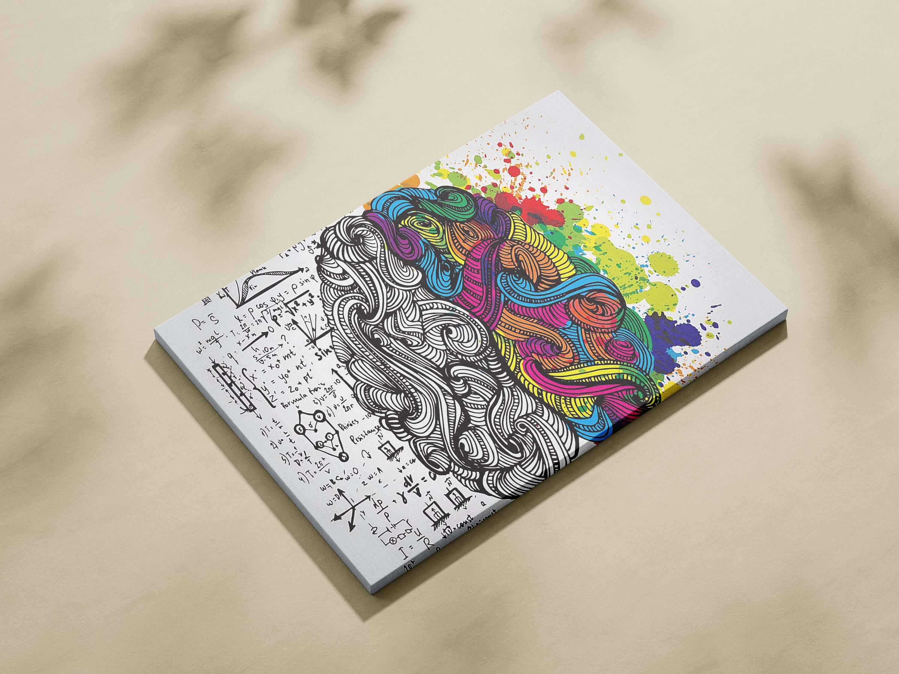 Brain Lobe Canvas, Analytical Brain Wall Decor, Artist Brain Wall Decor ...