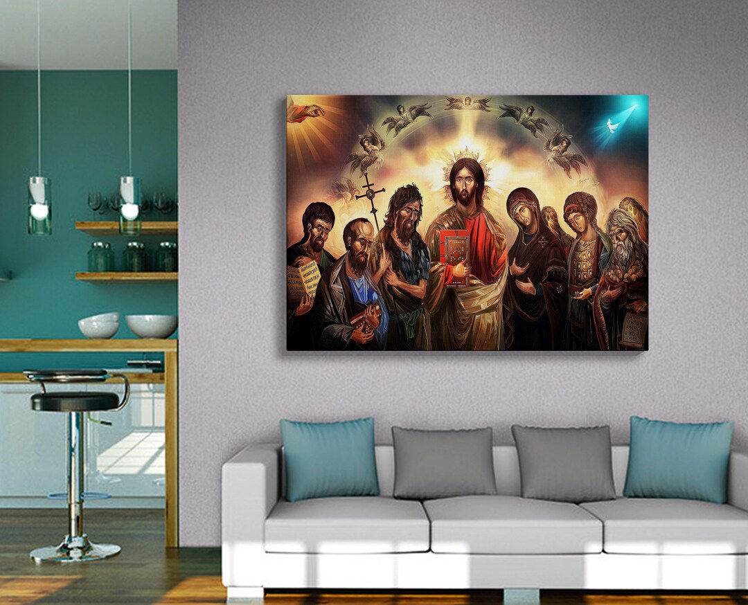 Jesus Printed, Christ Wall Art, Modern Canvas Art, Holy Jesus Wall ...